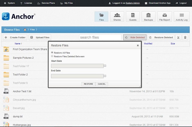 Anchor - Viewing and Restoring Deleted Files and Folders – Axcient Anchor - Viewing and Restoring Deleted Files and Folders – Axcient